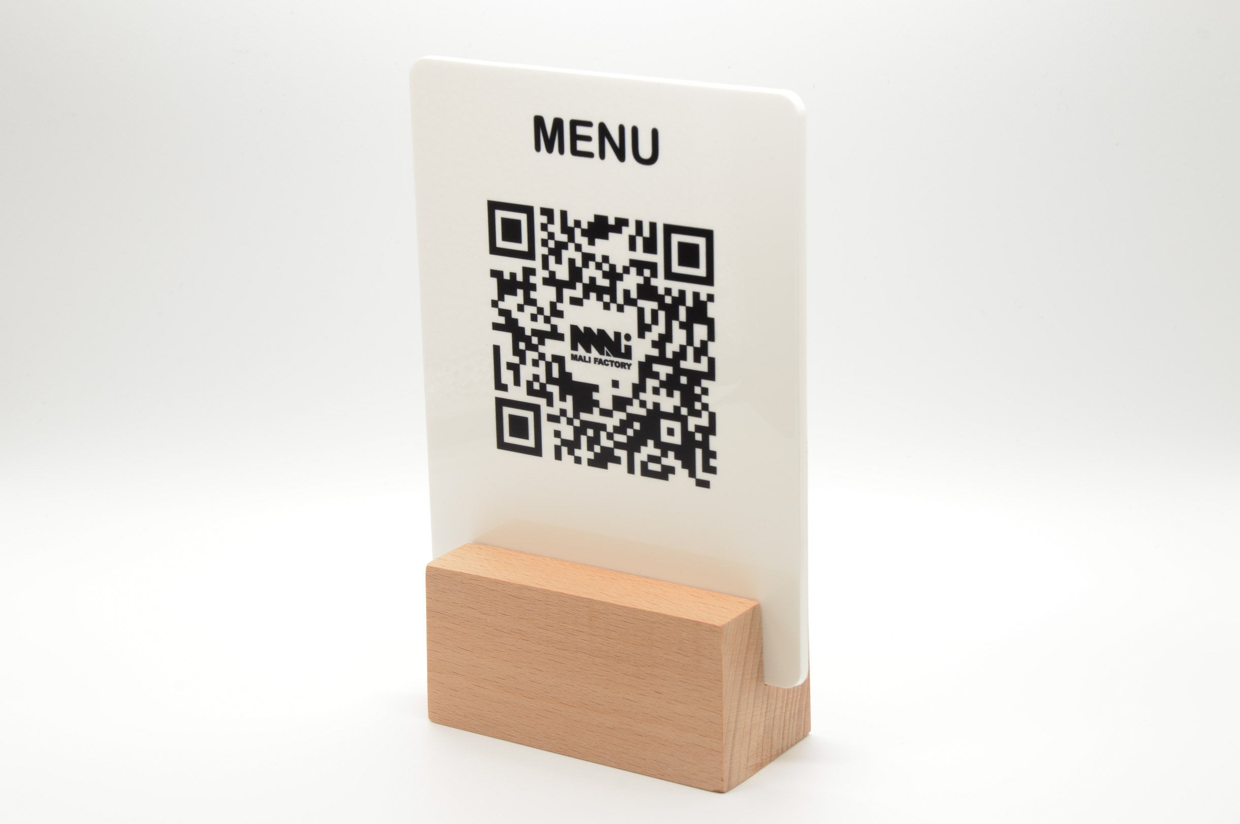 QR Code MIX Wood + Plexiglass With Print - Scannable Menus ...