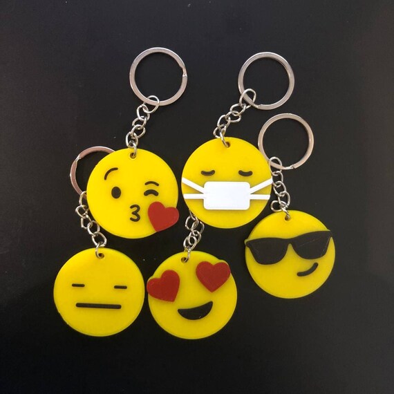 Emoticons Keychain Funny Smiley Faces Gift Ring Birthday Gift | Etsy