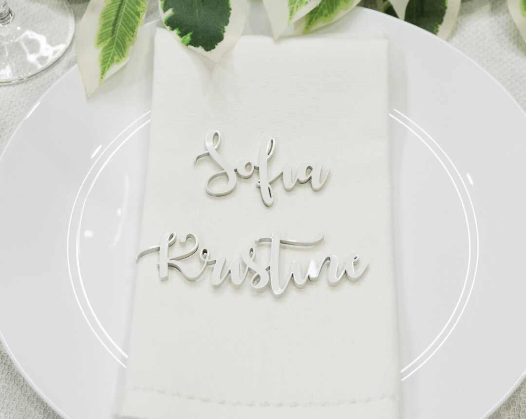 Custom Plexiglass Placeholder / Wedding Tags Baptisms Events / Wooden ...