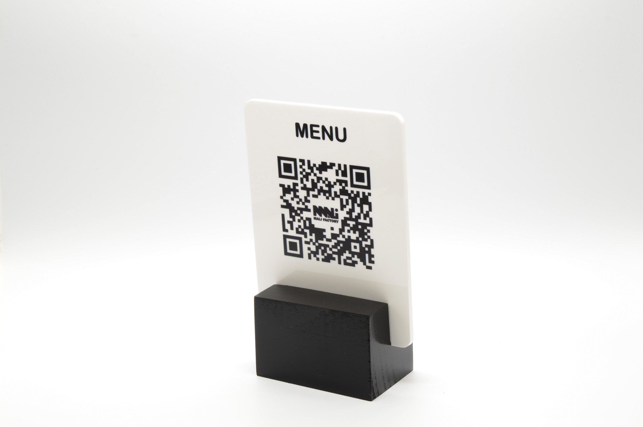QR Code MIX Wood Black Plexiglass With Print Scannable Menus ...