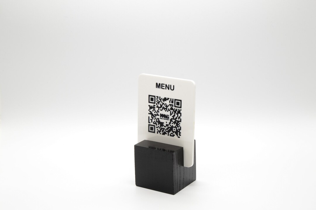QR Code MIX Wood Black + Plexiglass With Print - Scannable Menus ...
