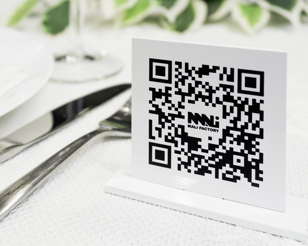 QR Code Basic White Plexiglass Scannable Menu Restaurants Bars B&B ...