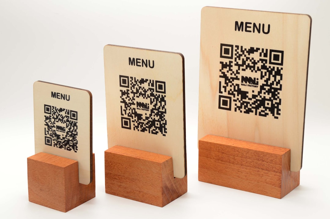 QR Code MIX Wood Oak With Print - Scannable Menus - Restaurants - Bars ...