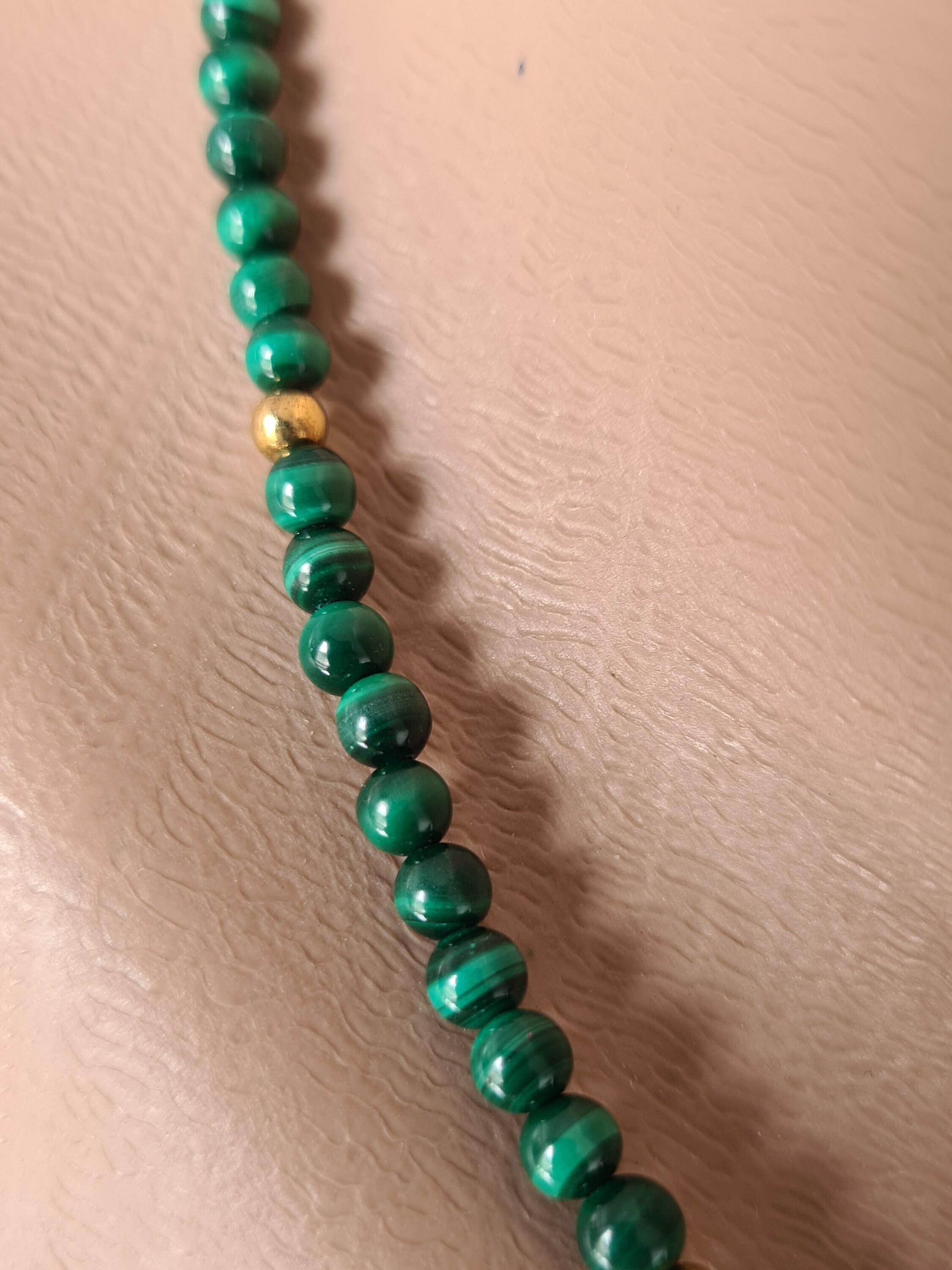 Malachit Perlen Collier Malachithalskette Edelsteinkette Malachitkette ...