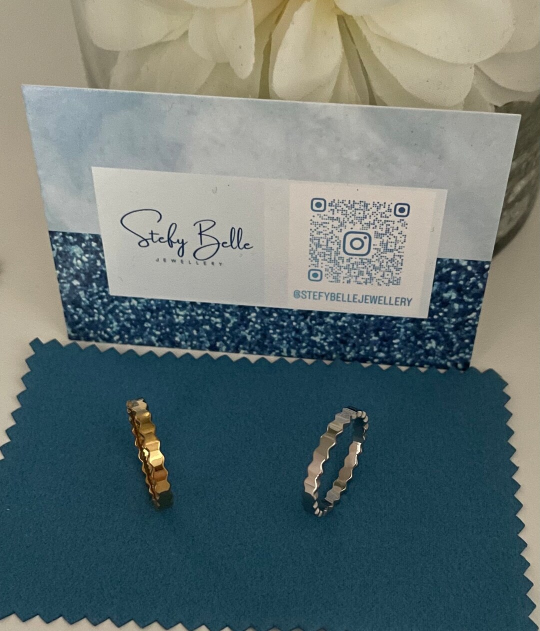 Honeycomb Rings - Solid Stainless Steel - Stacking Rings - Gold, Rose ...