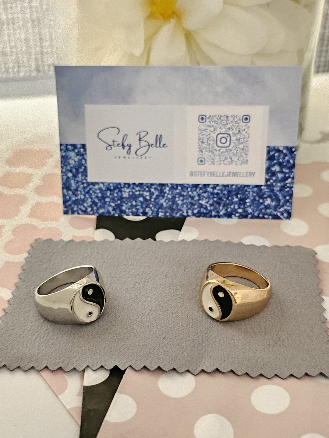 Stainless Steel Peace Rings - Ying Yang - Gold and Silver - Anti ...