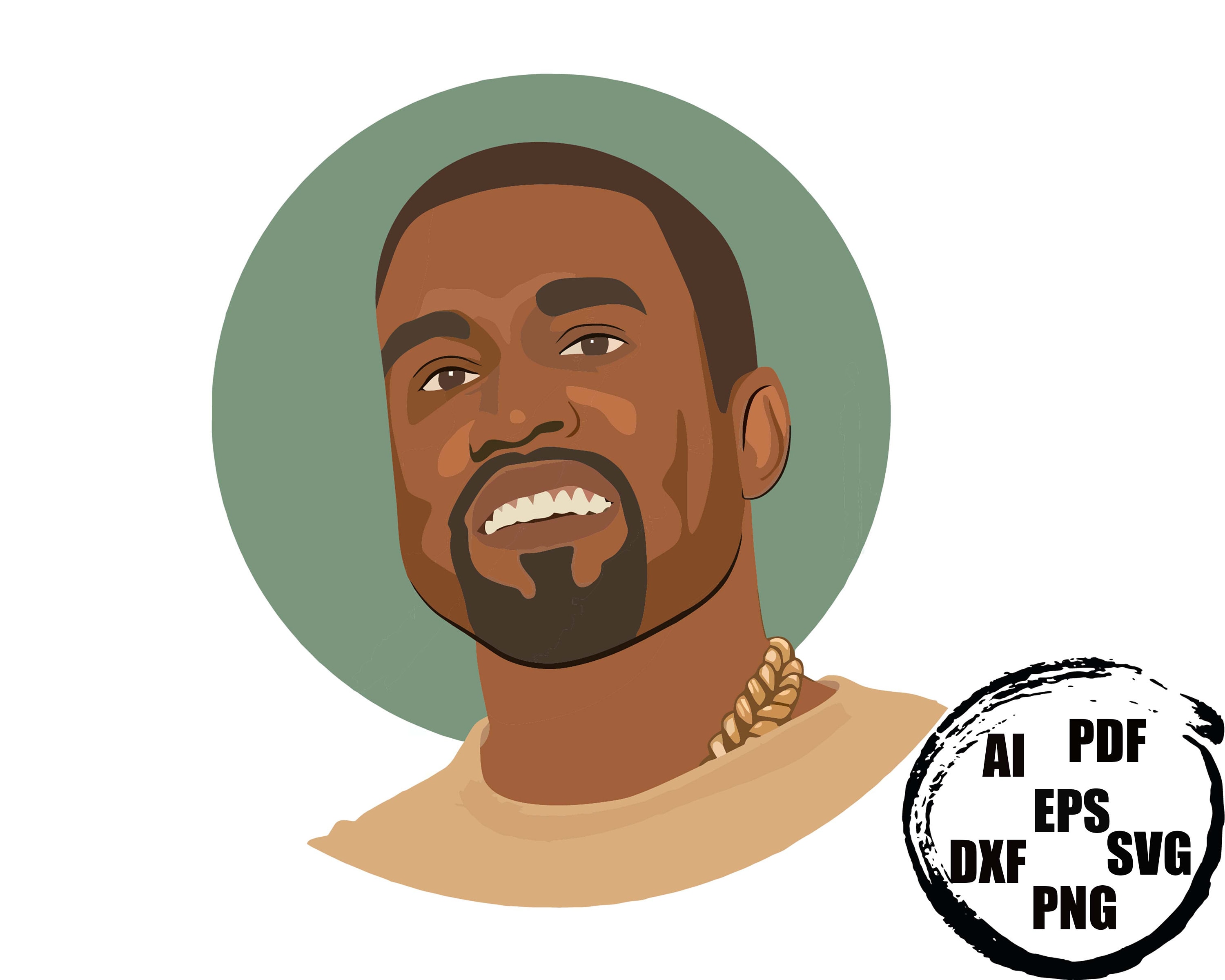 1 Kanye West Rappers Sticker Svg Png Pdf Ai Eps Dxf Hip-hop | Etsy