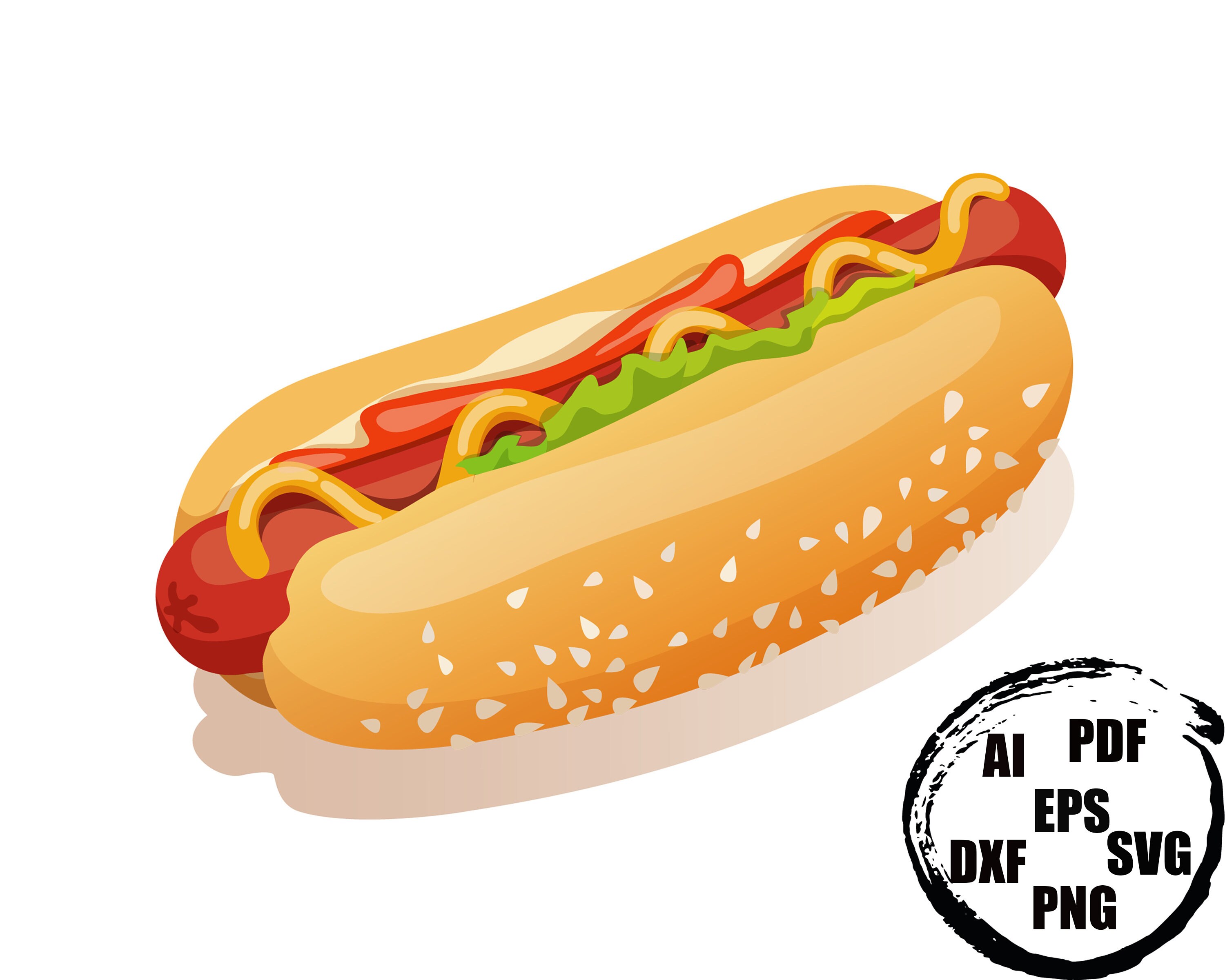1 perro caliente stiker comida nacional Hot Dog día svg png | Etsy