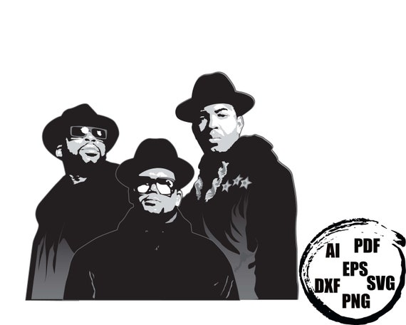 1 Run DMC vector art illustration hip hop band from NYC | Etsy