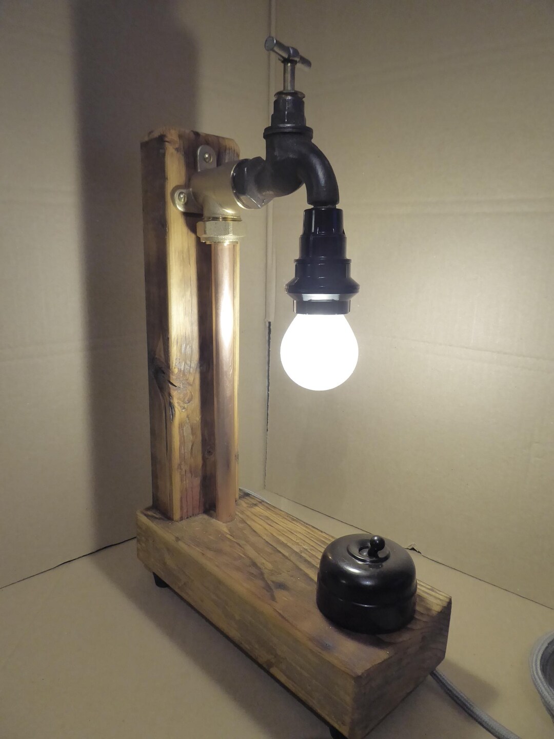 Hand-built Table Lamp Using Water Tap. Free UK Postage. - Etsy