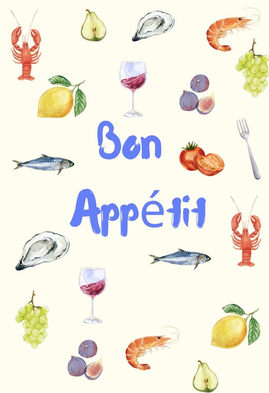 Euro Summer Bon Appetit A3 Poster - Etsy