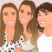 Custom Portrait Friends, Custom Portrait, Friends Gift, Friends ...