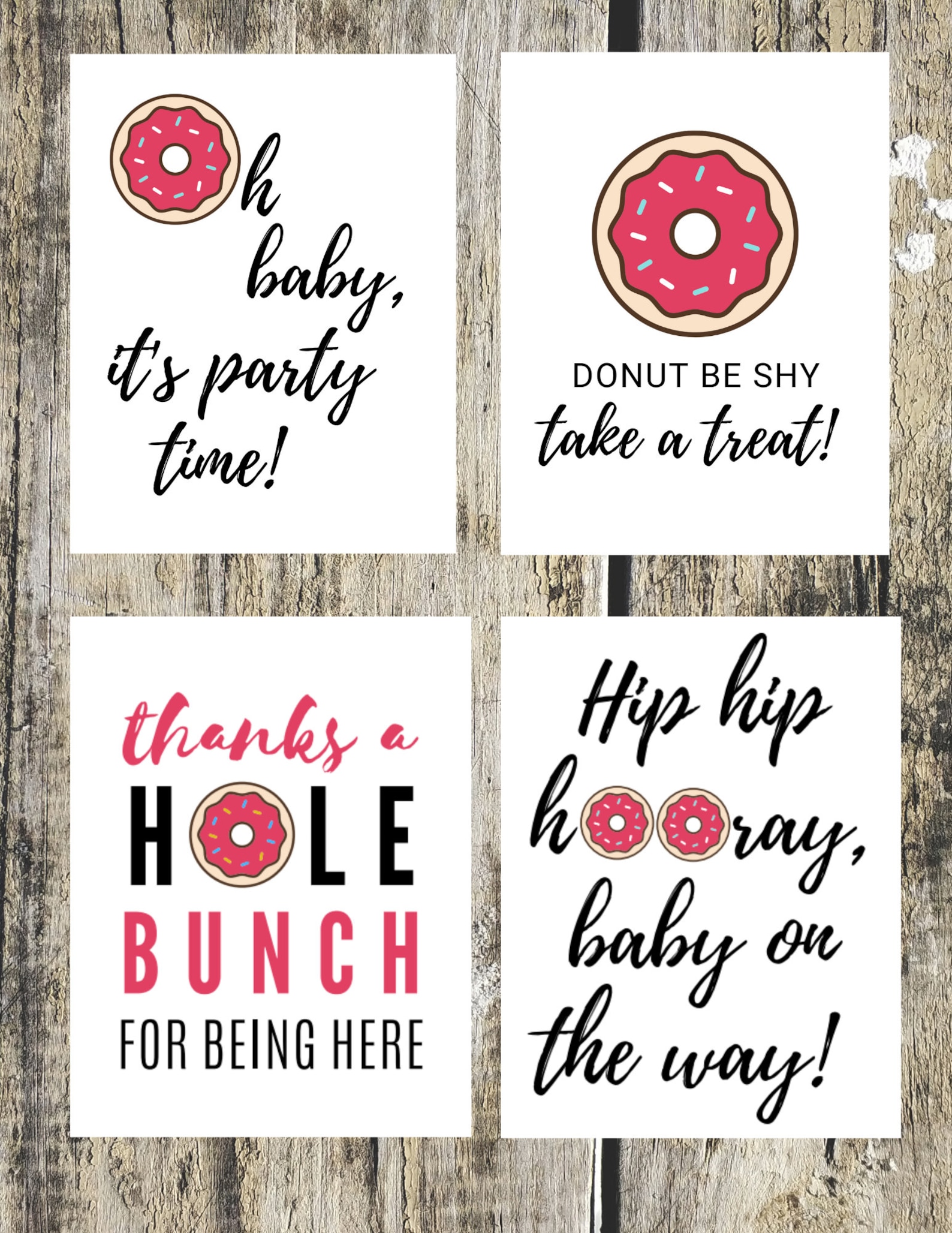 Donut Word Art/ Party Printable/ Baby Shower/ Doughnut Event - Etsy