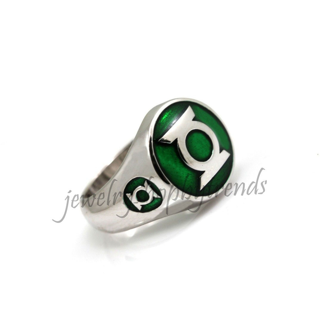 Green Willpower Ring, Green Lantern Ring Men, 925 Silver Lantern Ring ...