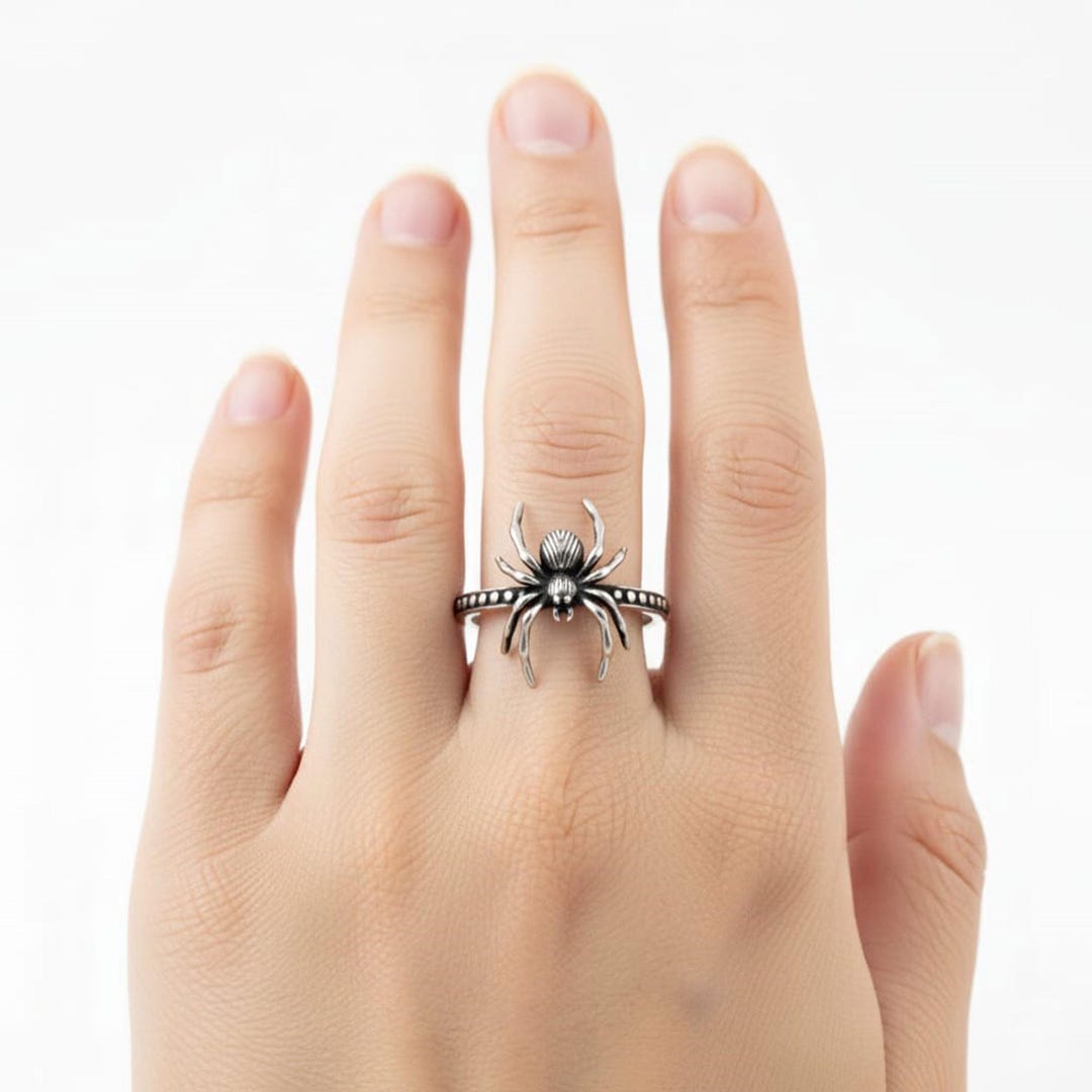 Sterling Silver Spider Ring: Gothic Nature-inspired Jewelry - Etsy