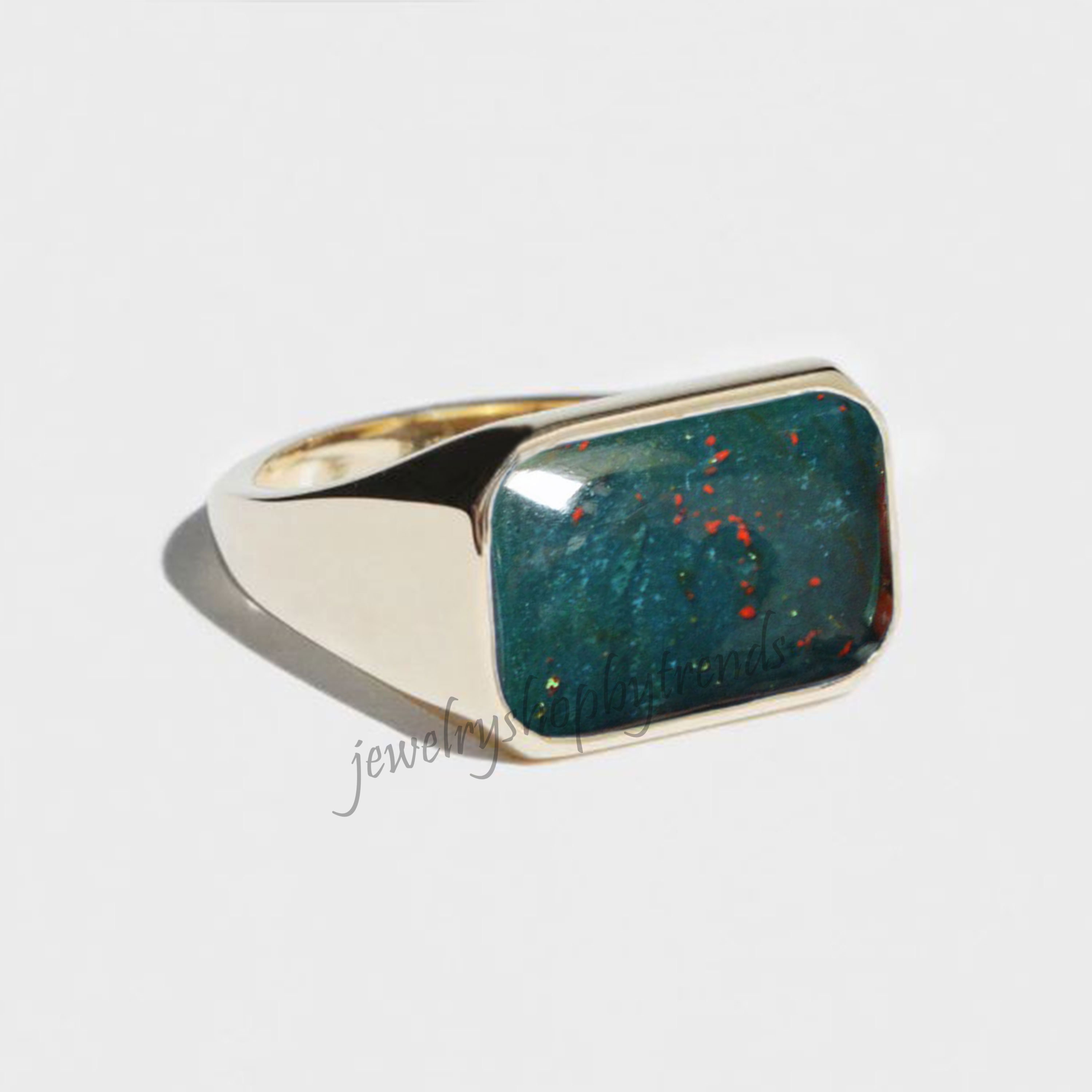 Bloodstone Ring, 925 Sterling Silver Bloodstone Ring, Unisex Signet ...