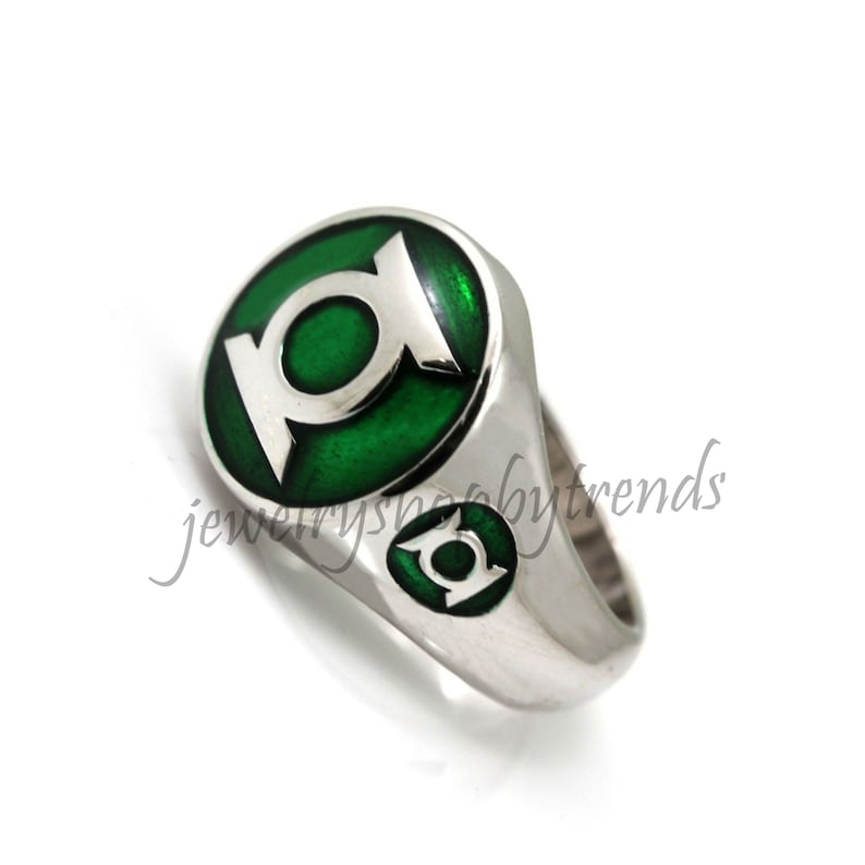 Green Willpower Ring, Green Lantern Ring Men, 925 Silver Lantern Ring ...