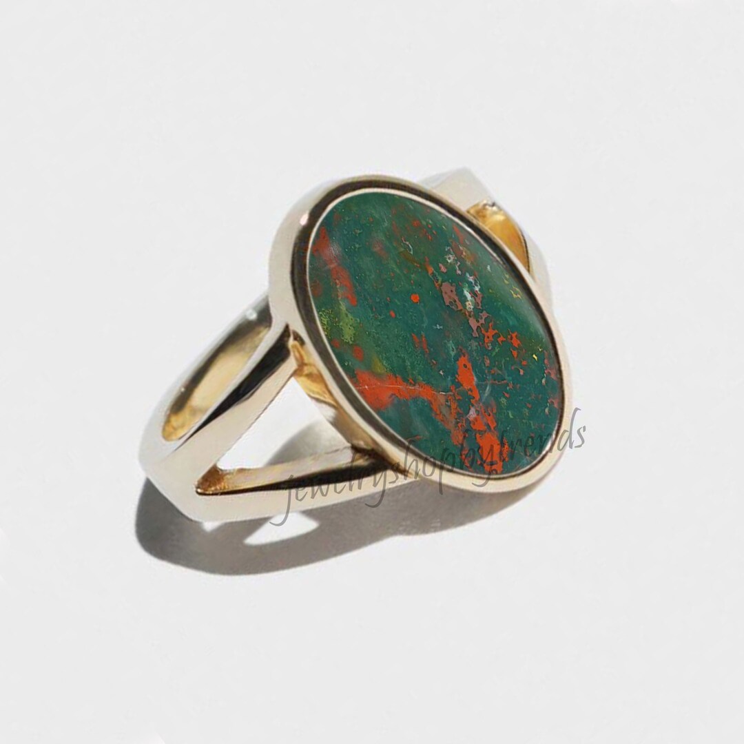 Bloodstone Ring, 925 Sterling Silver Unisex Bloodstone Ring, Mens ...