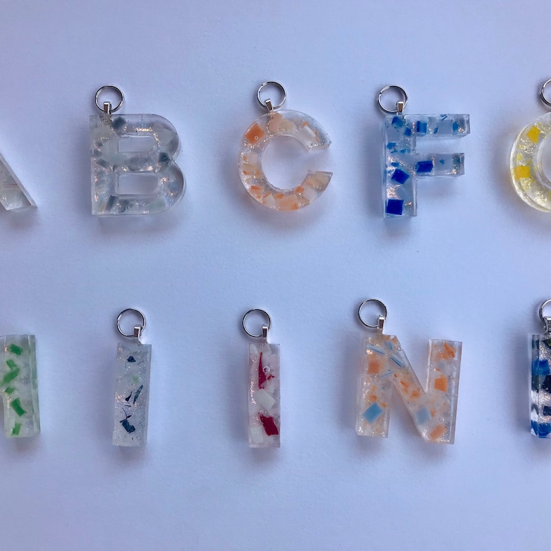Resin Initial Keychain - Etsy
