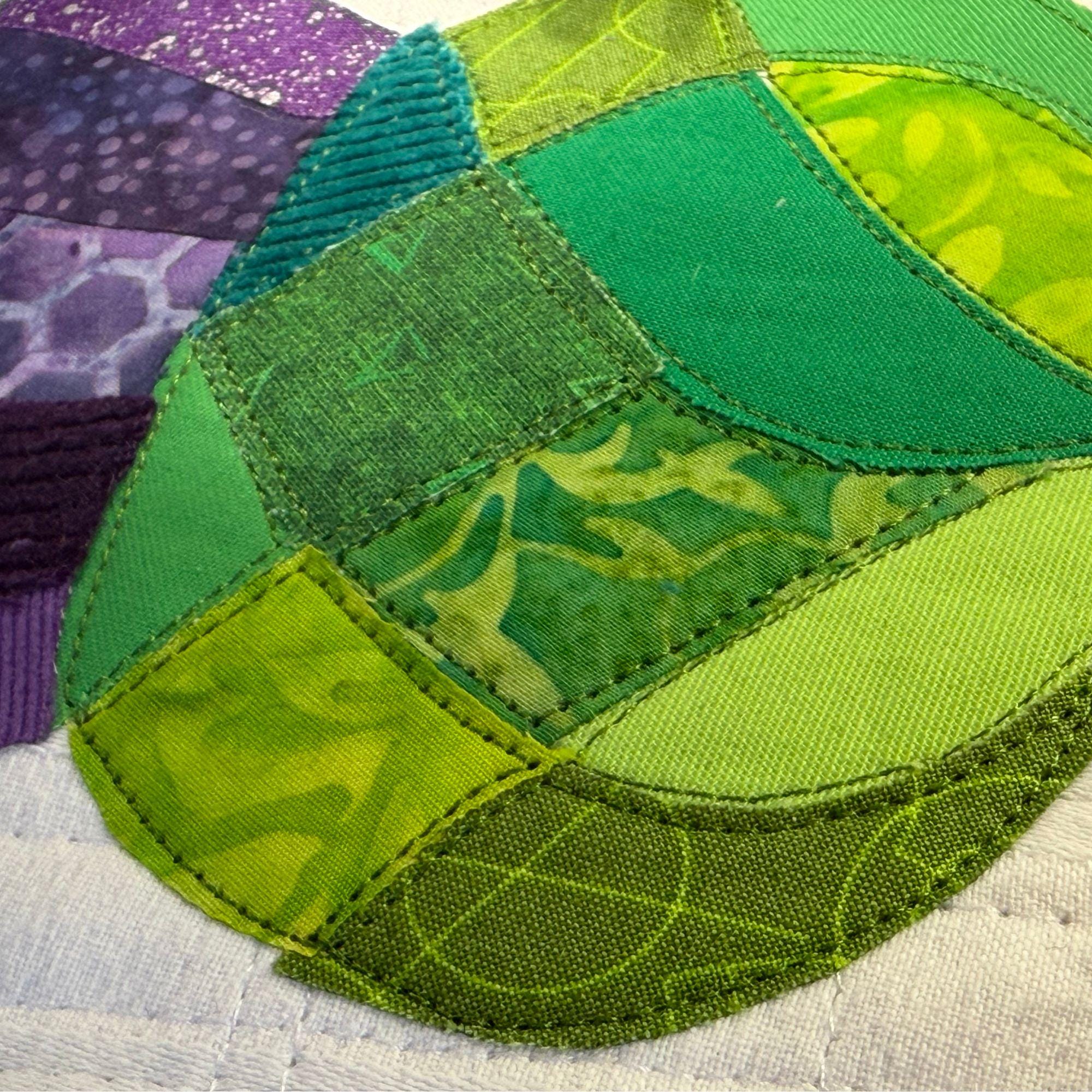 Modern Thistle Collage Quilt Pattern PDF 12 Inch Mini Wall Quilt Video ...