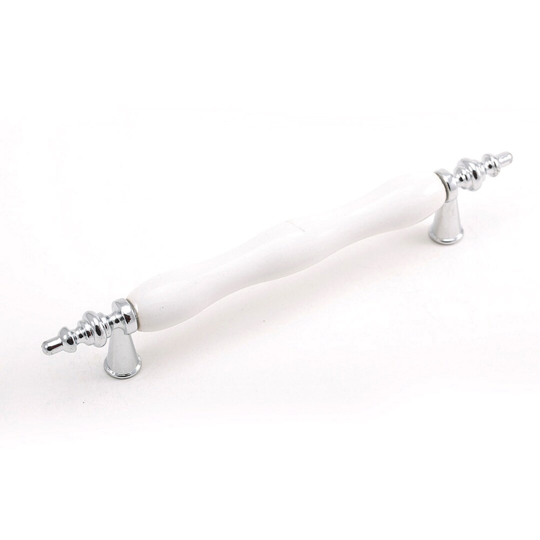 Porcelain Handle, Silver Handle, White Porcelain, Knobs Pulls, Dresser ...