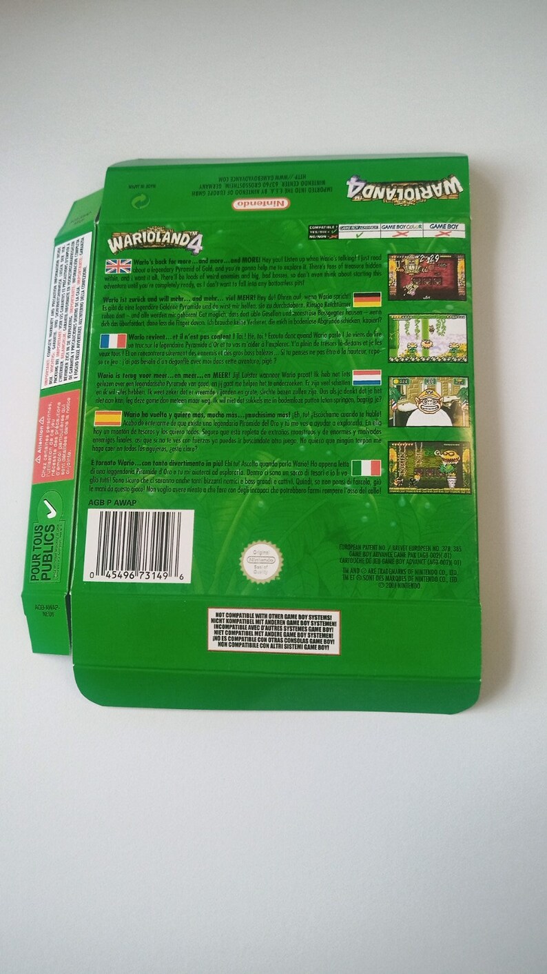 Game Boy Advance Wario Land 4 Box - Etsy