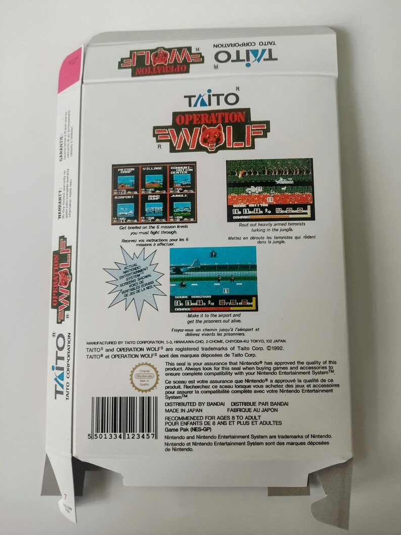 Nintendo Nes Operation Wolf Box - Etsy