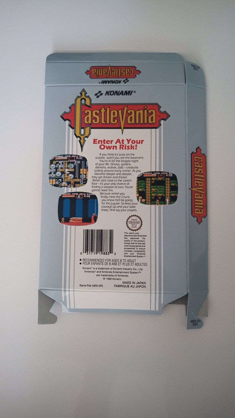 Nintendo Nes Castlevania Box - Etsy