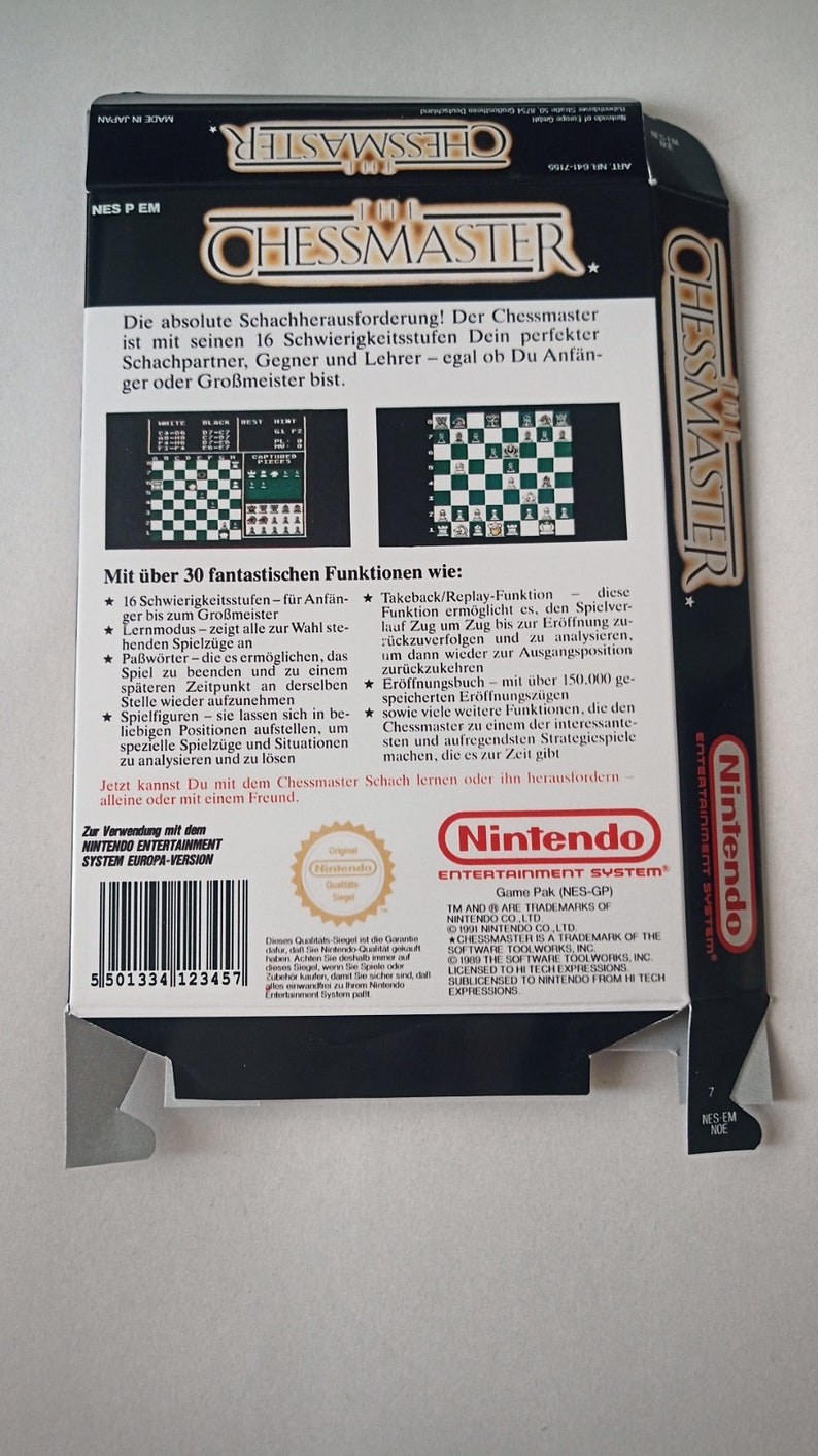 Nintendo Nes the Chessmaster Box | Etsy