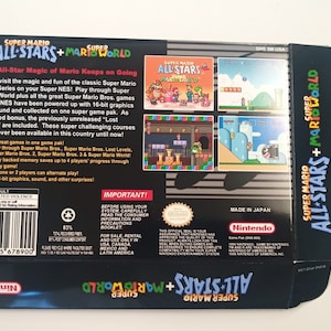 Super Nintendo Super Mario All Star + Super Mario World Box - Etsy