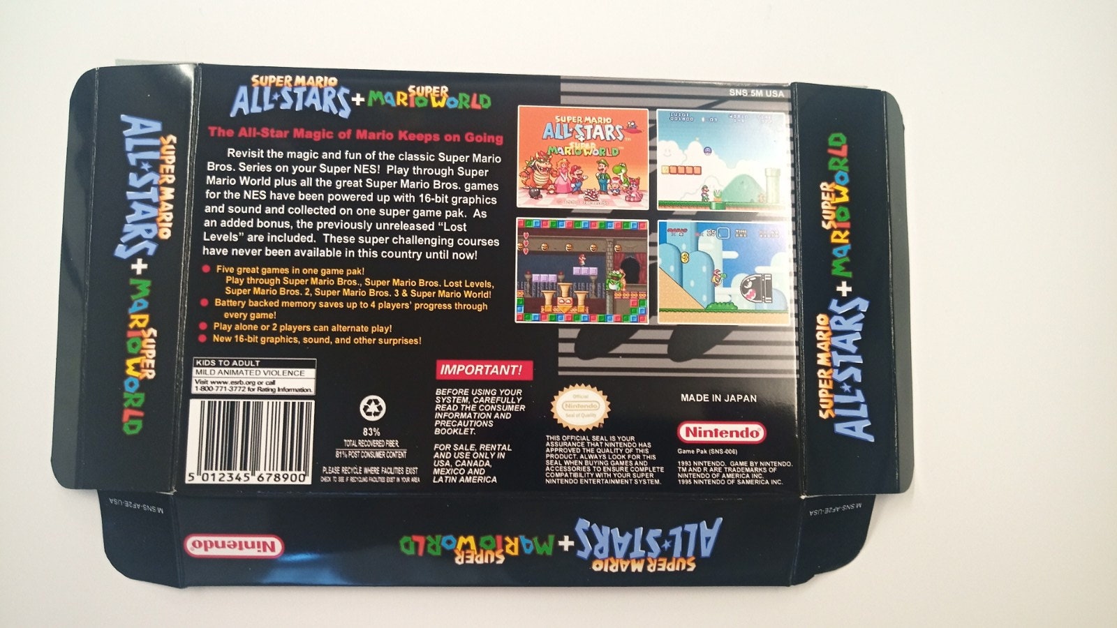Super Nintendo Super Mario All Star + Super Mario World Box - Etsy