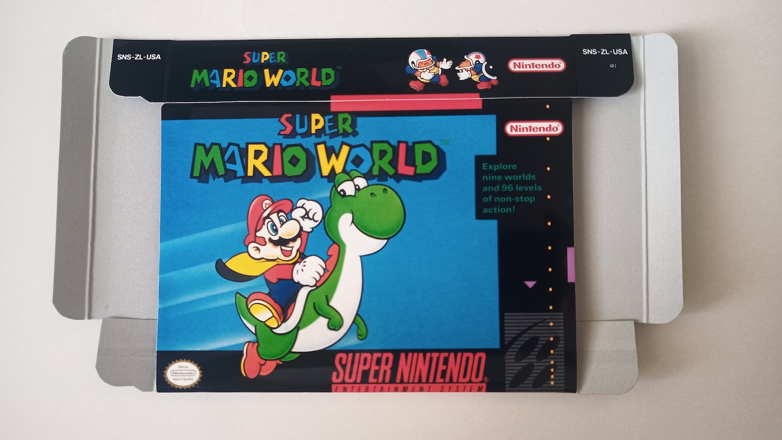 Super Nintendo Super Mario World USA Box - Etsy.de