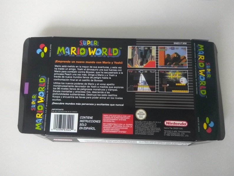 Super Nintendo Super Mario World Box - Etsy
