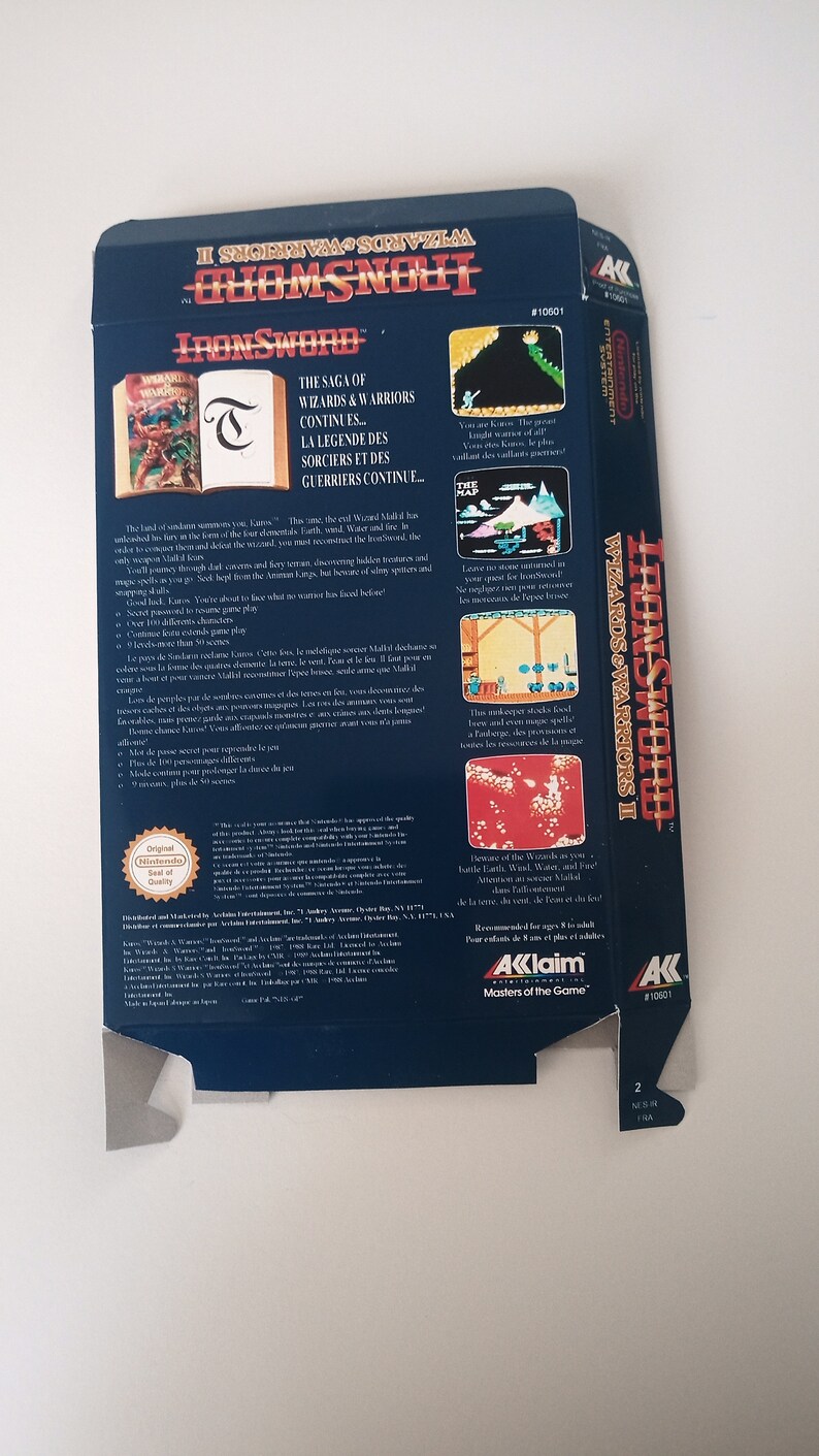 Nintendo Nes Ironsword Wizarda & Warriors 2 Box - Etsy Canada