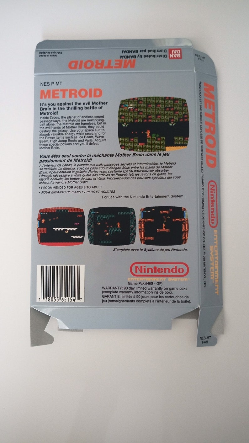 Nintendo Nes Metroid Box | Etsy