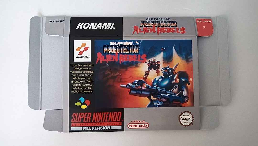 Super Nintendo Super Probotector Alien Rebels caja española - Etsy España