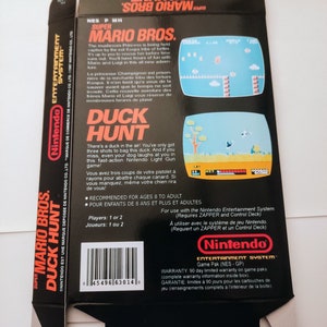 Nintendo Nes Super Mario Bros Duck Hunt Box - Etsy