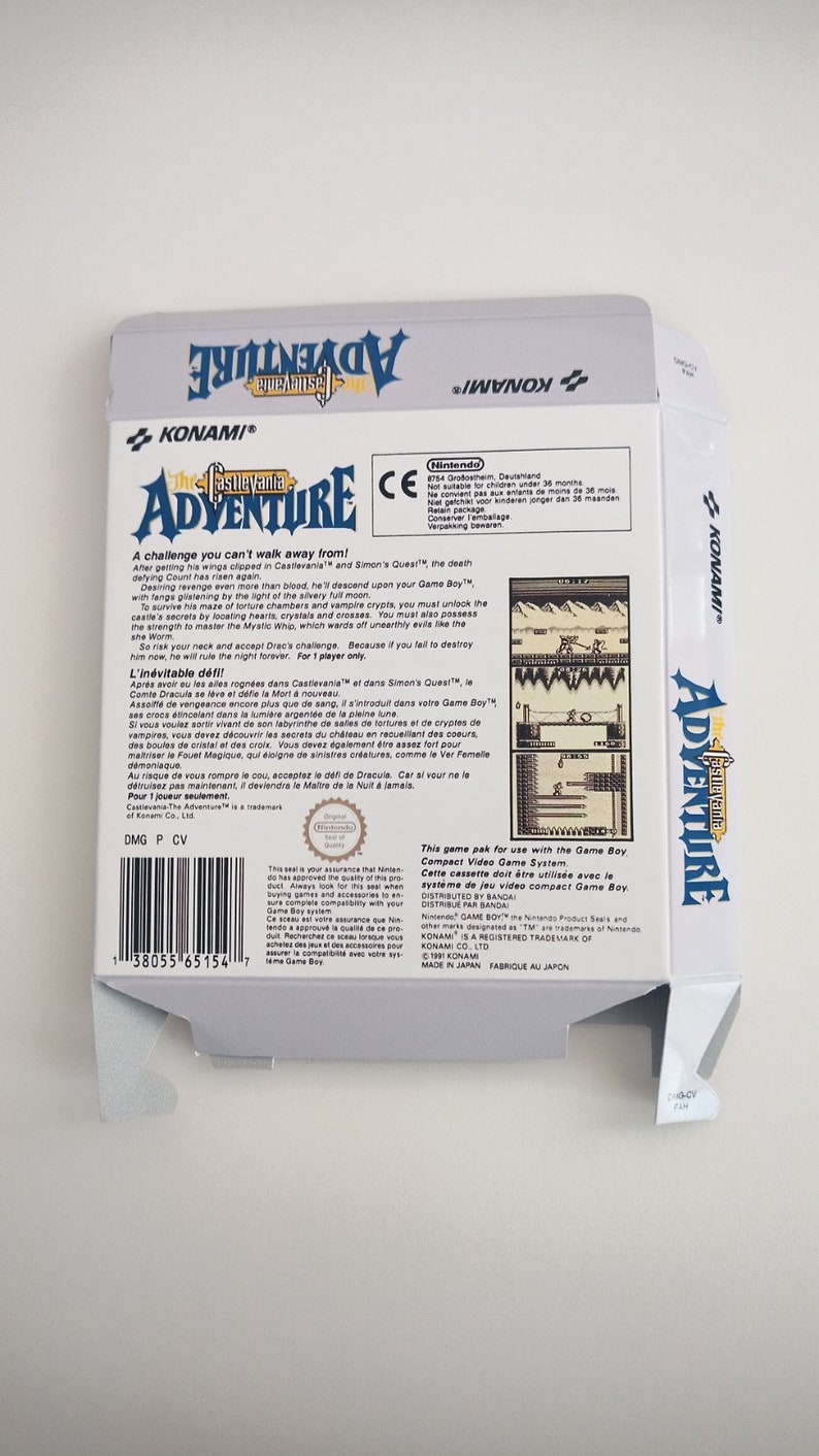 Game Boy Castlevania Adventure Box - Etsy