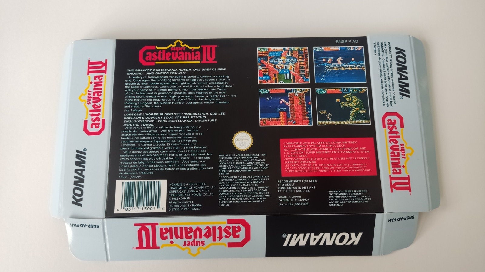 Super Nintendo Super Castlevania IV FR-UK Box - Etsy