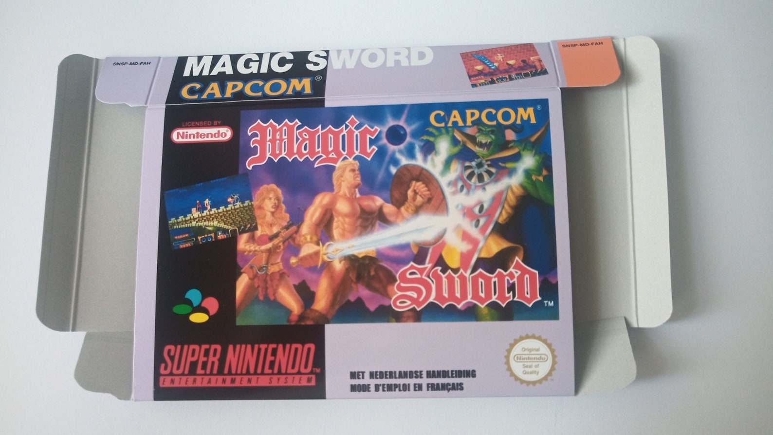 Super Nintendo Magic Sword FR-UK Box - Etsy