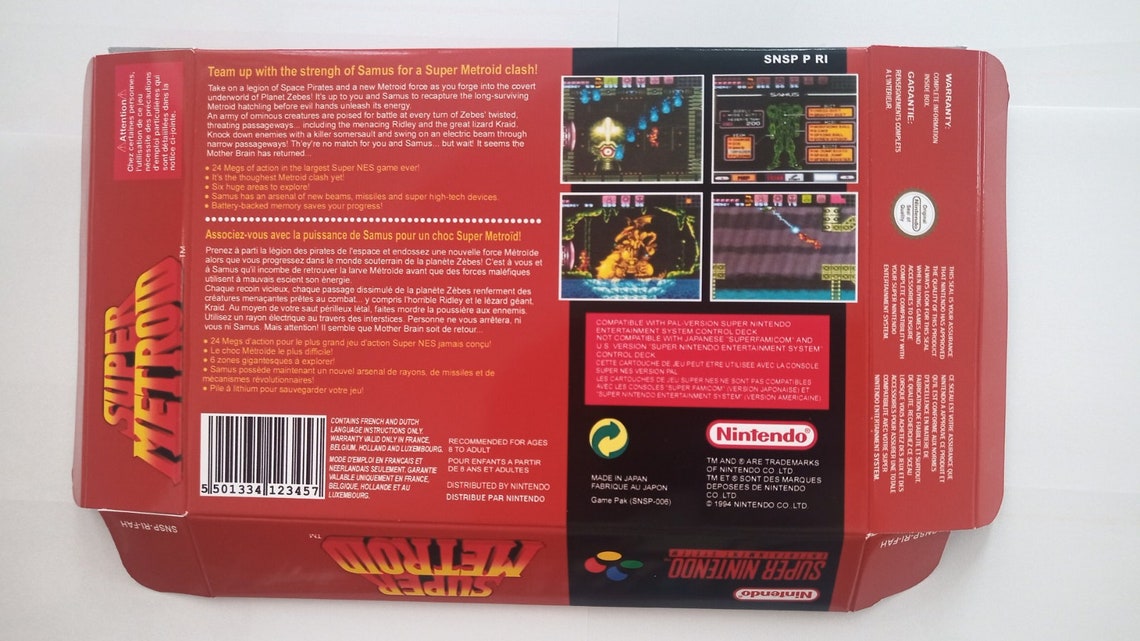 Super Nintendo Super Metroid Box - Etsy