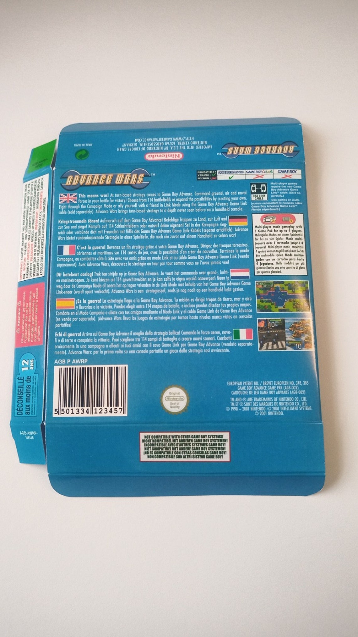 Game Boy Advance Advance Wars Box - Etsy