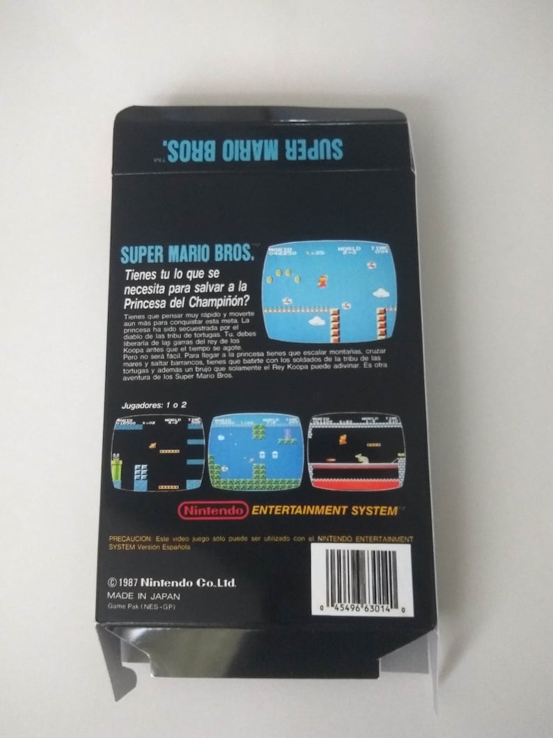 Caja Nintendo Nes Super Mario Bros - Etsy México