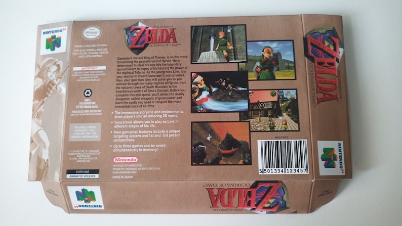 Nintendo 64 Zelda Ocarina of Time USA Box | Etsy
