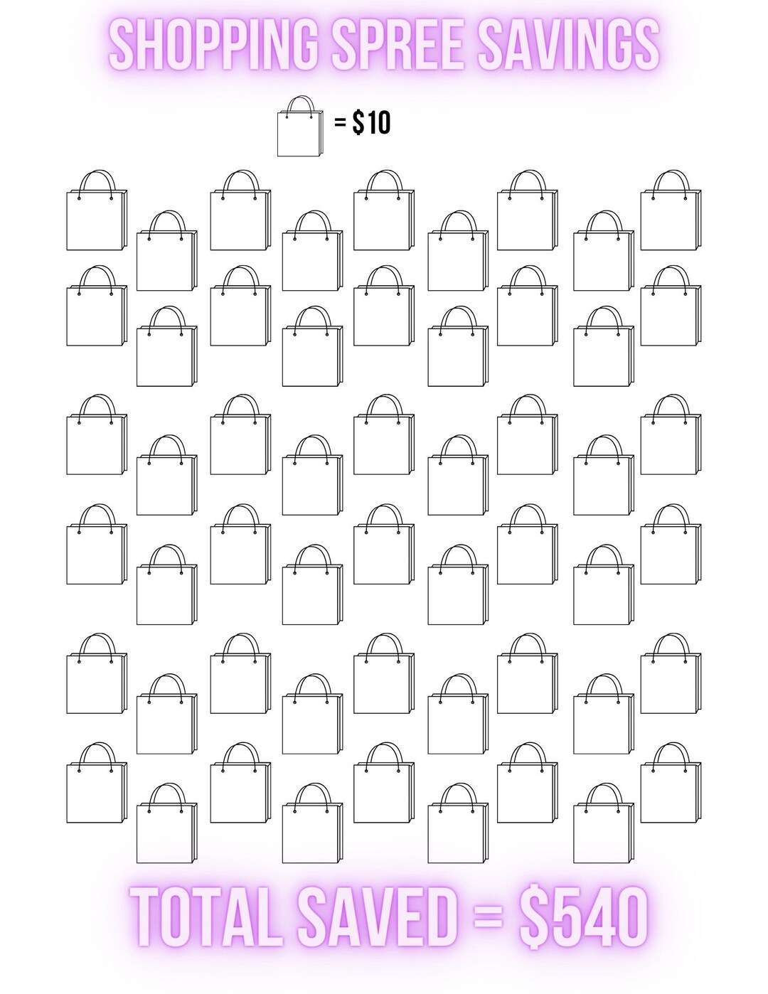 Shopping Spree Savings Tracker - Etsy