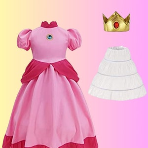 Princess Peach Costume Dress for Women, Princess Peach Dress Up, Super ...