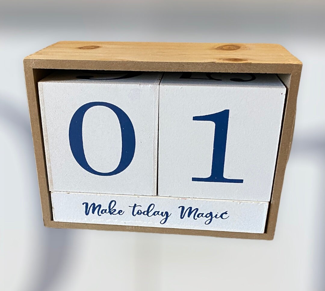 Wooden Block Calendar Set / Desk Calendar Set / Tier Tray - Etsy