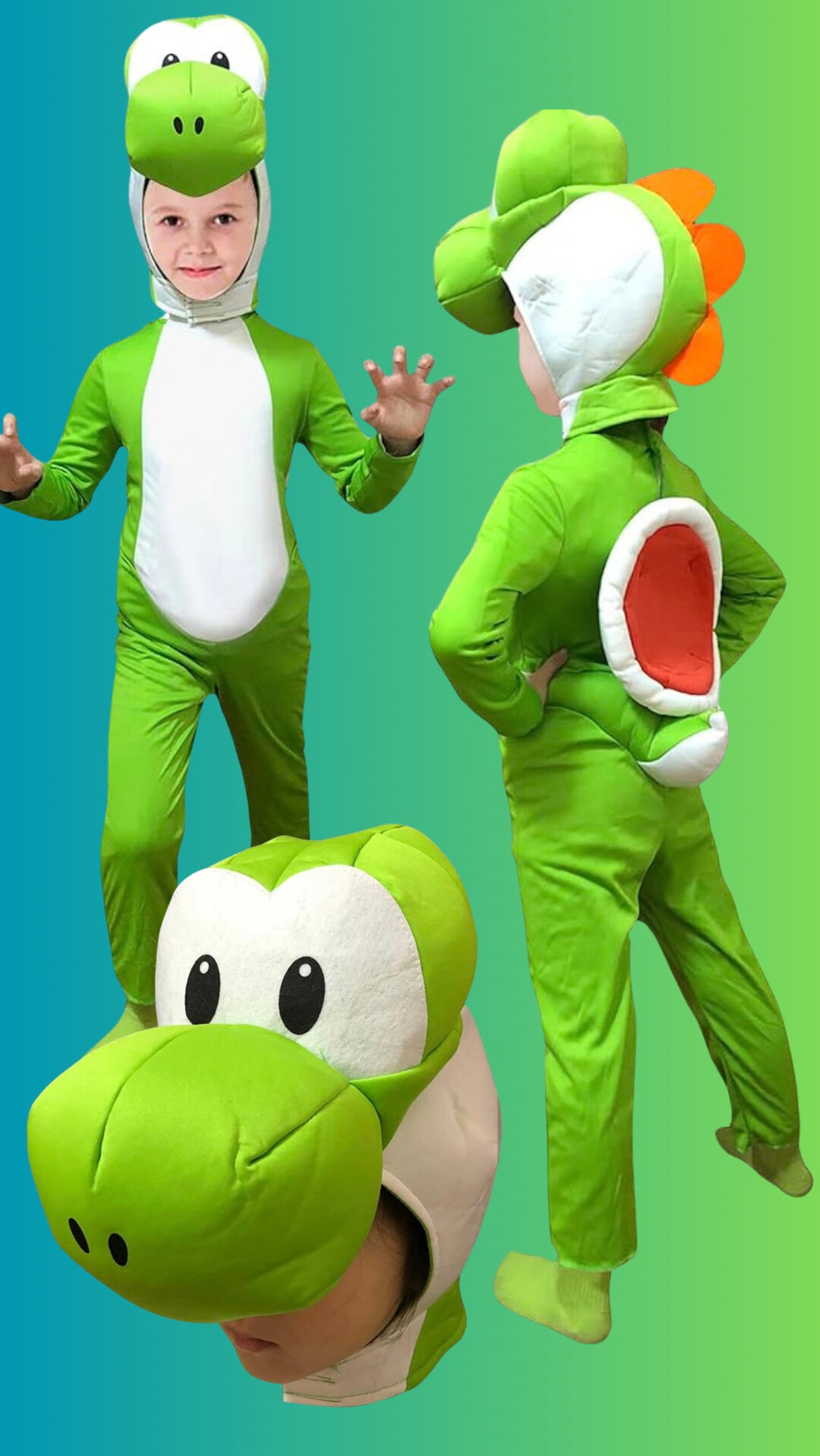 3D Video Game Halloween Yoshi Costume, Halloween Costume for Family ...