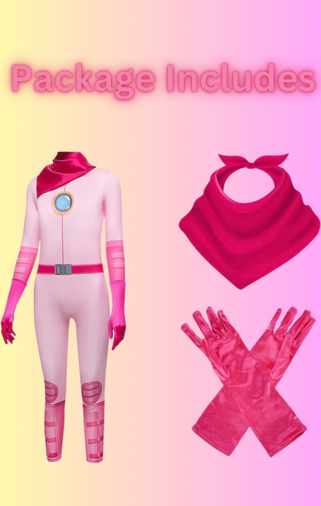 Girls Peach Costume With Accessories Princess Peach Dress Up - Etsy
