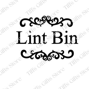 Lint Decal Laundry Room Decor Lint Bin Vinyl Decal for - Etsy